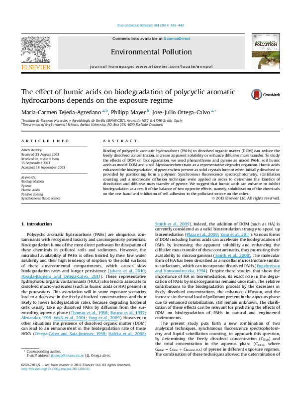 (PDF) The effect of humic acids on biodegradation of polycyclic aromatic hydrocarbons depends on ...