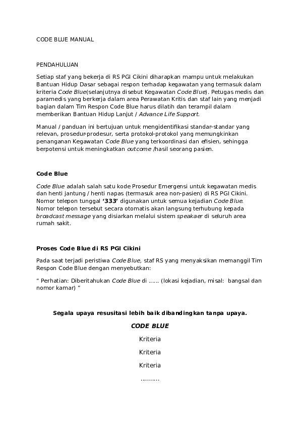 (DOC) CODE BLUE MANUAL