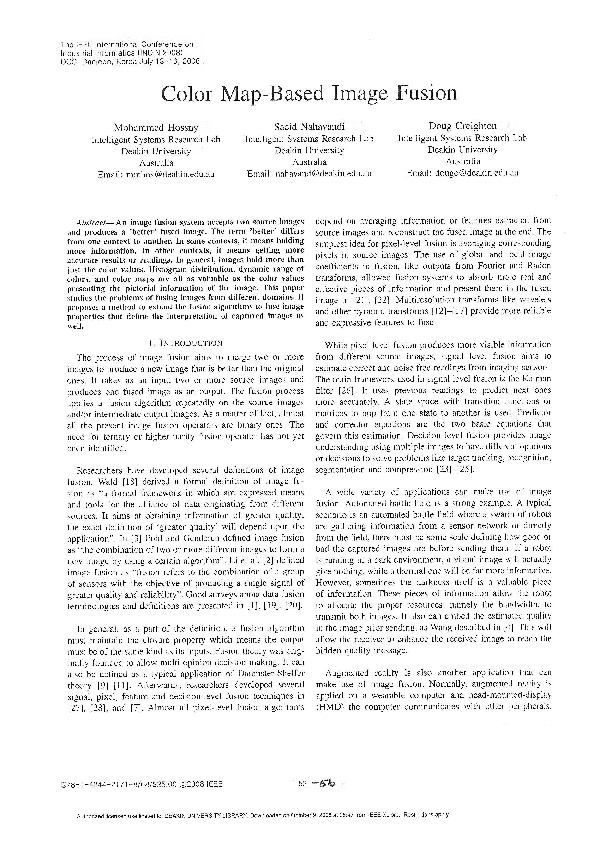 (PDF) Color map-based image fusion