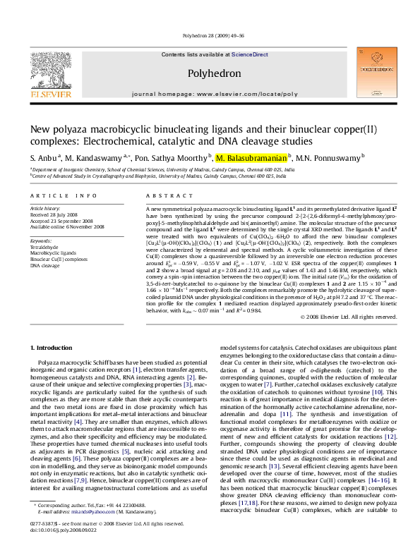 (PDF) New polyaza macrobicyclic binucleating ligands and their binuclear copper(II) complexes ...