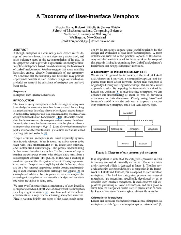 (PDF) A taxonomy of user-interface metaphors
