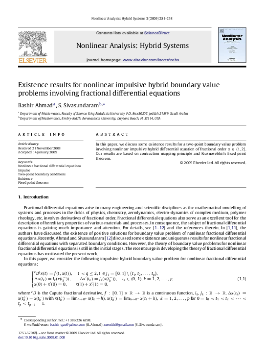 (PDF) Existence results for nonlinear impulsive hybrid boundary value problems involving ...