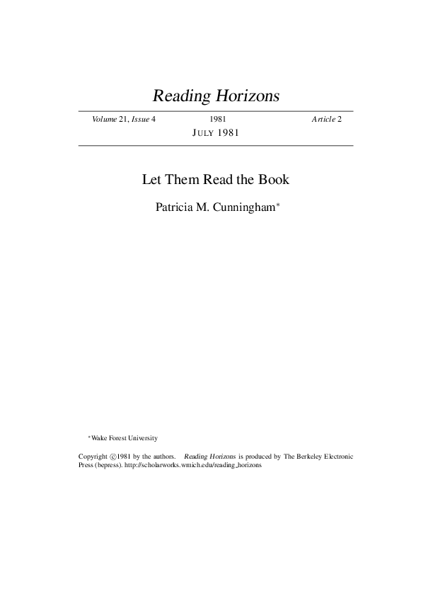 (PDF) Let Them Read the Book