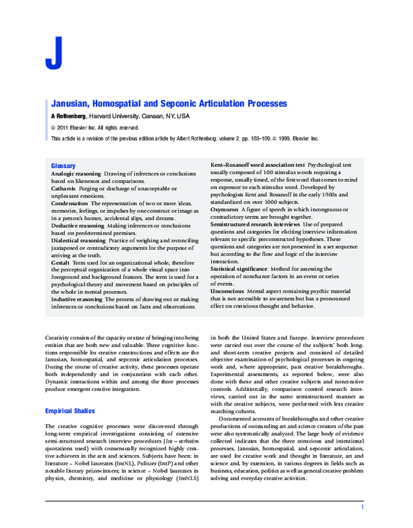 (PDF) Janusian, Homospatial and Sepconic Articulation Processes