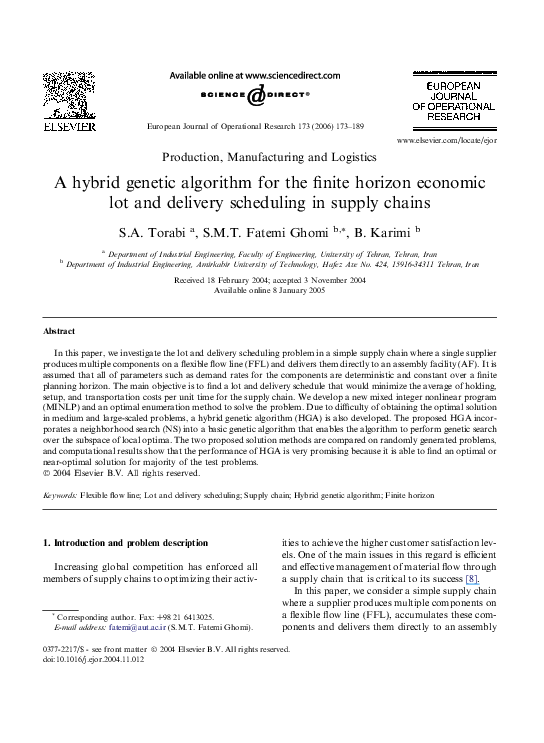(PDF) A hybrid genetic algorithm for the finite horizon economic lot and delivery scheduling in ...