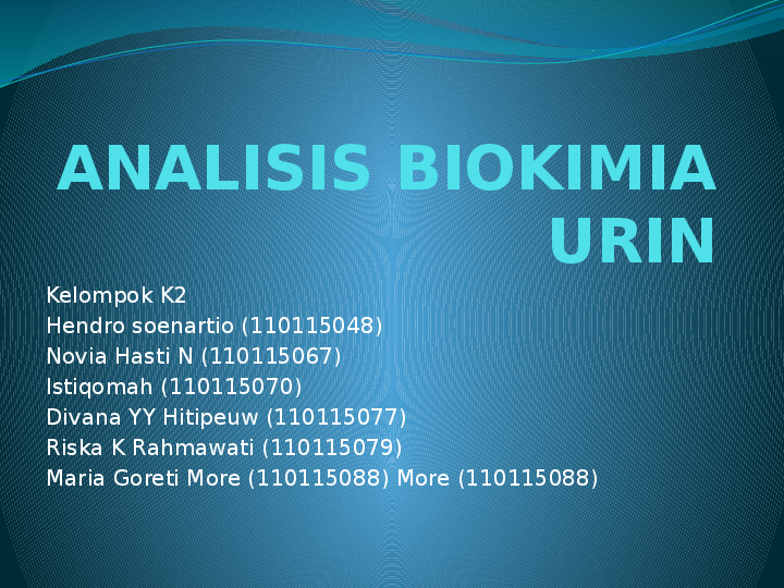 (PPT) ANALISIS BIOKIMIA URIN