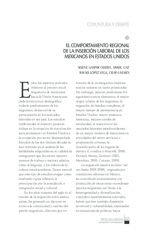 (PDF) Selene Gaspar Olvera y Rafael López Vega (2009). El ...