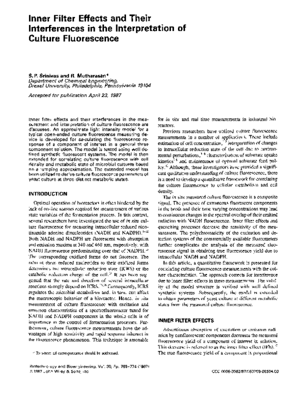 (PDF) Inner filter effects and their interferences in the ...