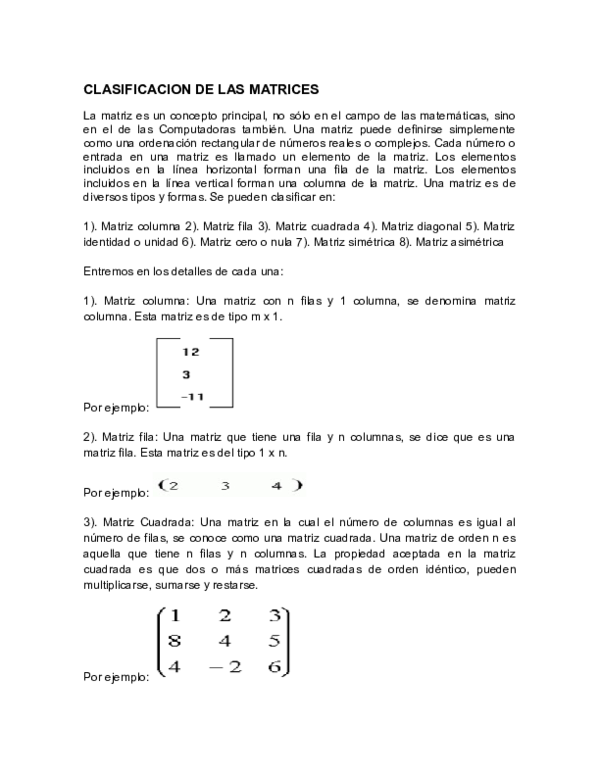 (DOC) CLASIFICACION DE LAS MATRICES