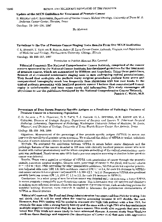 (PDF) NCCN Guidelines Update for Prostate Cancer