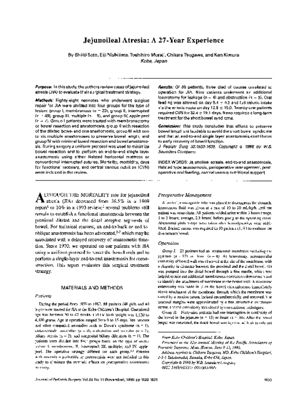 (PDF) Bishop Koop Technique is Preferred than Primary Anastomosis in ...