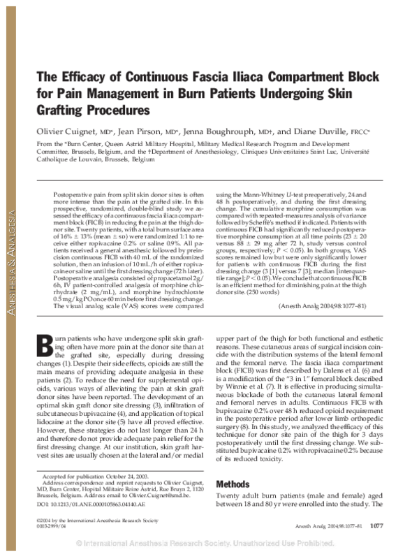(PDF) The Efficacy of Continuous Fascia Iliaca Compartment Block for ...