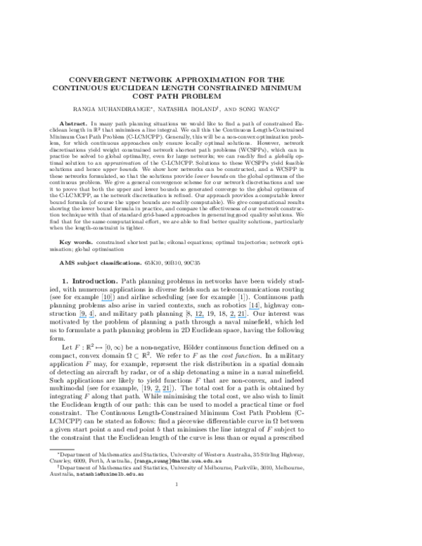 (PDF) Convergent Network Approximation for the Continuous Euclidean Length Constrained Minimum ...