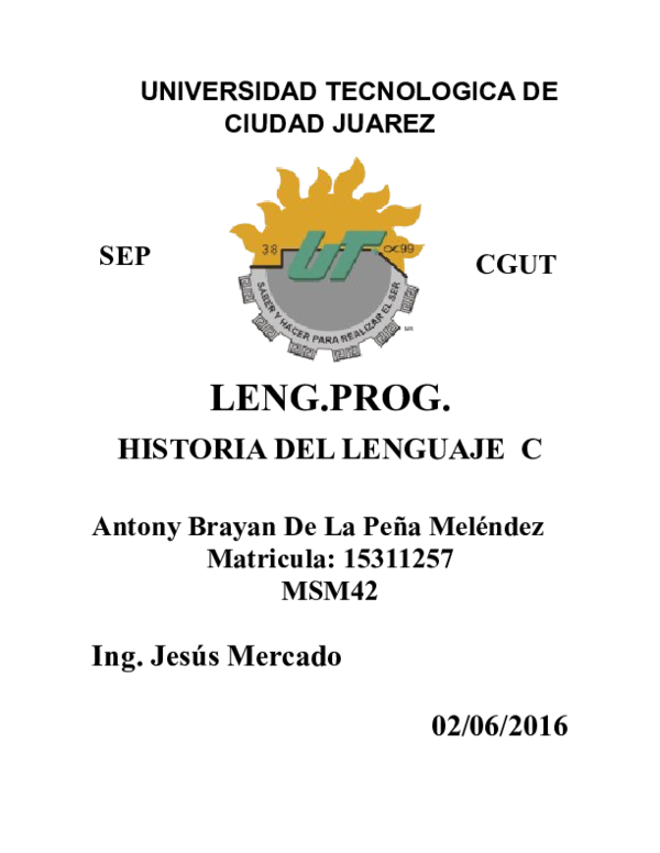 (DOC) Historia del lenguaje de programcion