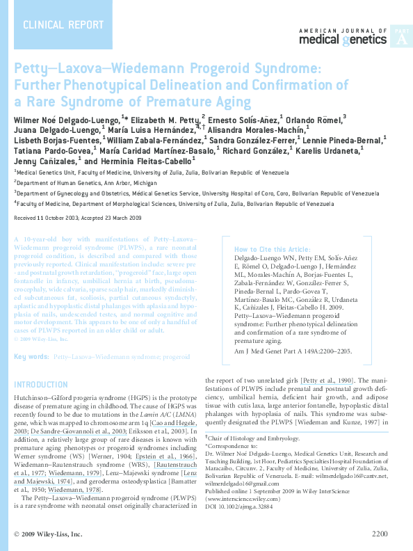 (PDF) Petty-Laxova-Wiedemann progeroid syndrome: Further phenotypical ...