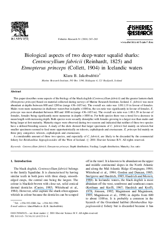 (PDF) Biological aspects of two deep-water squalid sharks ...