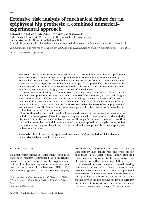 (PDF) Extensive risk analysis of mechanical failure for an epiphyseal ...
