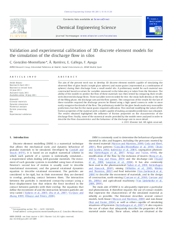 (PDF) Validation and experimental calibration of 3D discrete element models for the simulation ...
