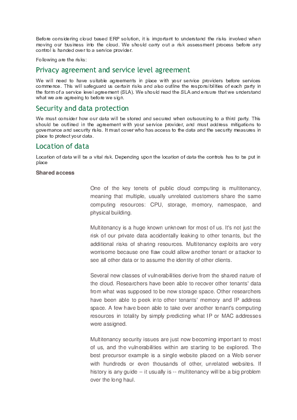 (DOC) Privacy agreement and service level agreement