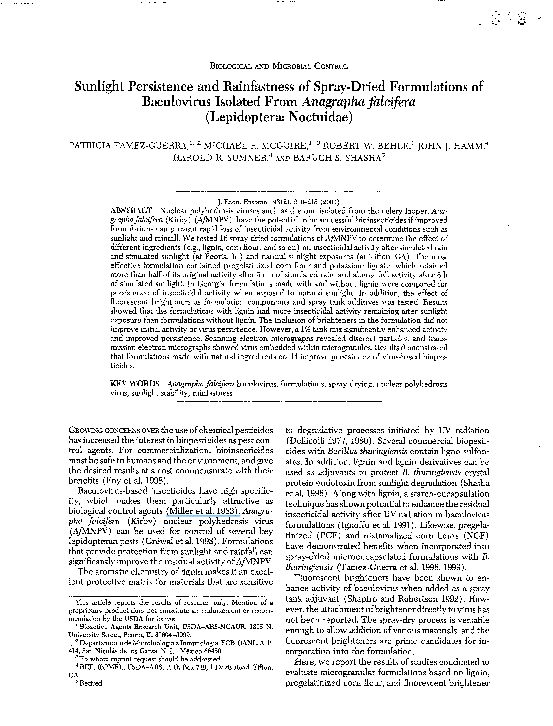 (PDF) Sunlight Persistence and Rainfastness of Spray-Dried Formulations ...