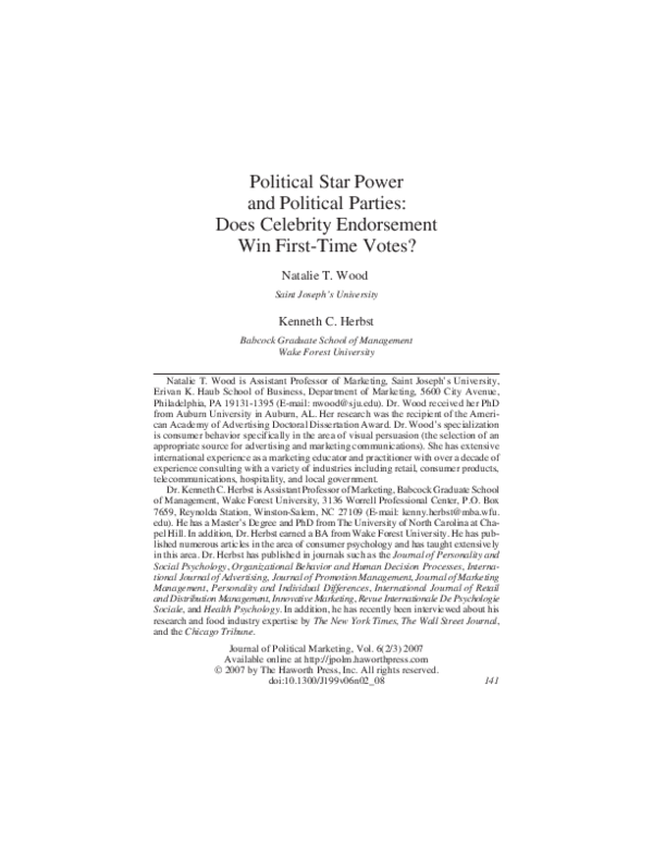 (PDF) Political Star Power and Political Parties