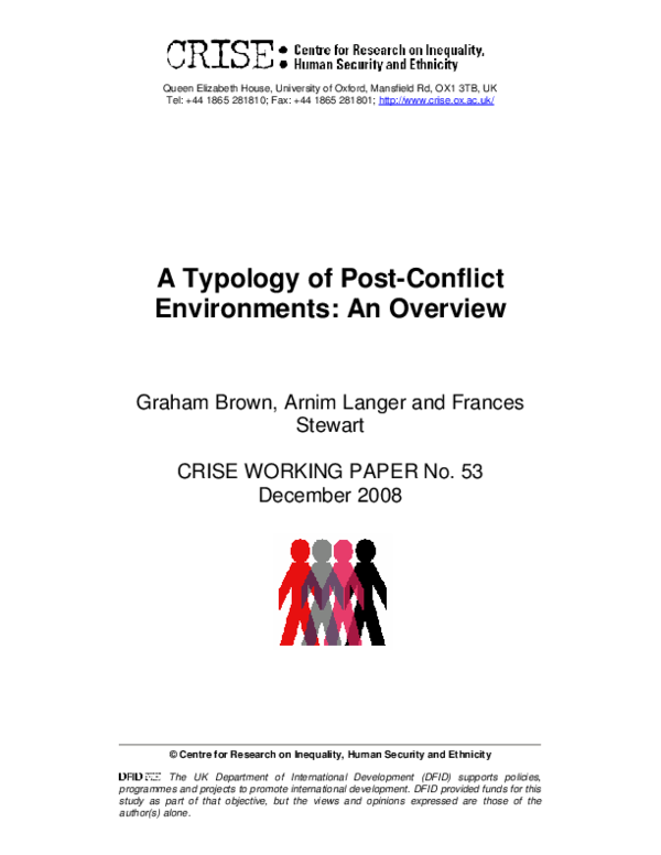 (PDF) A Typology of Post-Conflict Environments: An Overview