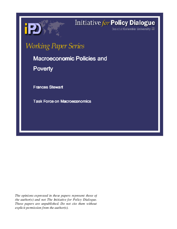(PDF) Macroeconomic Policies and Poverty