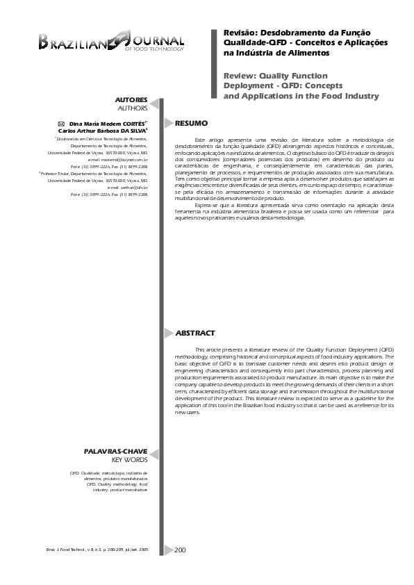 (PDF) Review: Quality Function Deployment - QFD: Concepts and ...