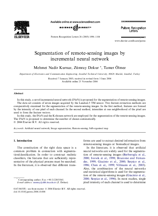 (PDF) Segmentation of remote-sensing images by incremental neural network