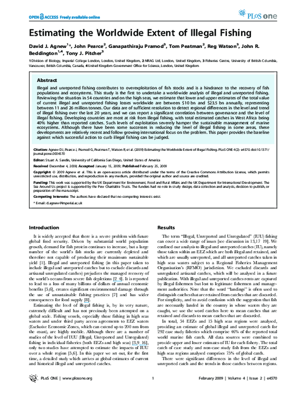 (PDF) Estimating the Worldwide Extent of Illegal Fishing
