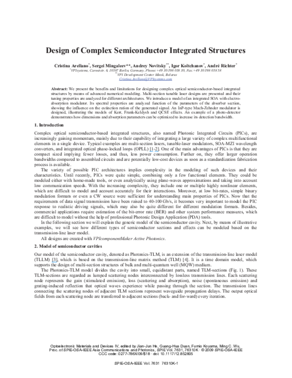 (PDF) Design of complex semiconductor integrated structures
