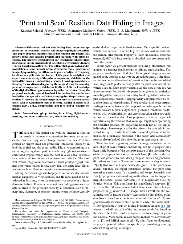 Pdf Print And Scan Resilient Data Hiding In Images