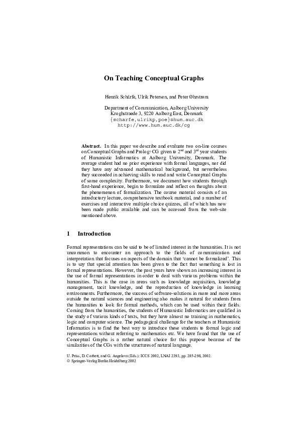 (PDF) On Teaching Conceptual Graphs