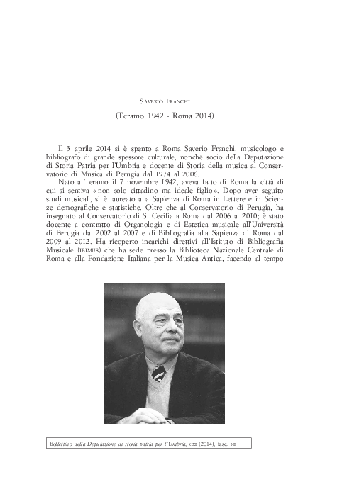 (PDF) Saverio Franchi. Necrologio