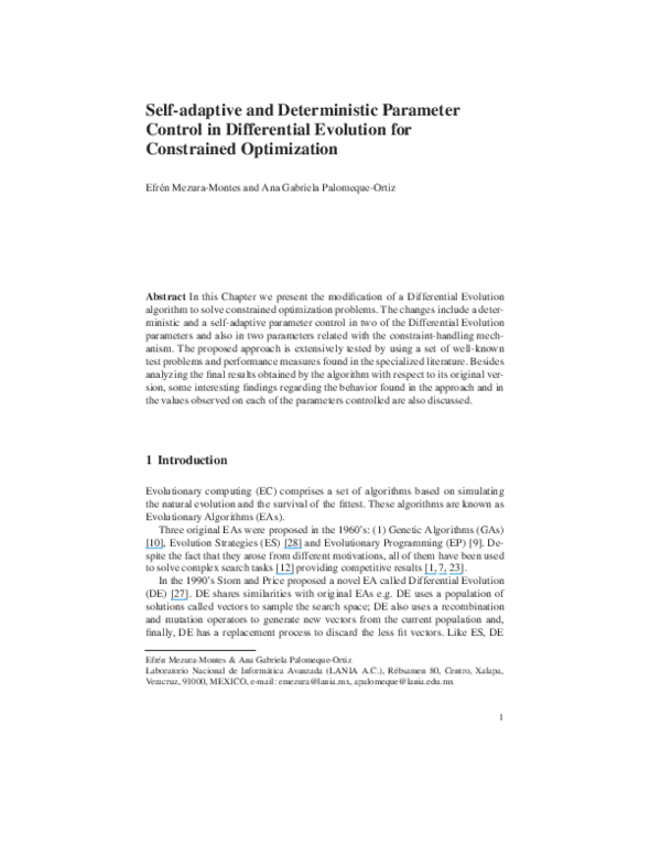 Pdf Self Adaptive Parameter Control In De