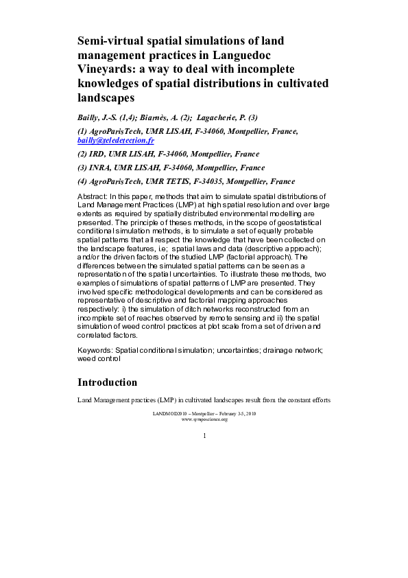 (PDF) Semi-virtual spatial simulations of land management practices in Languedoc Vineyards: a ...