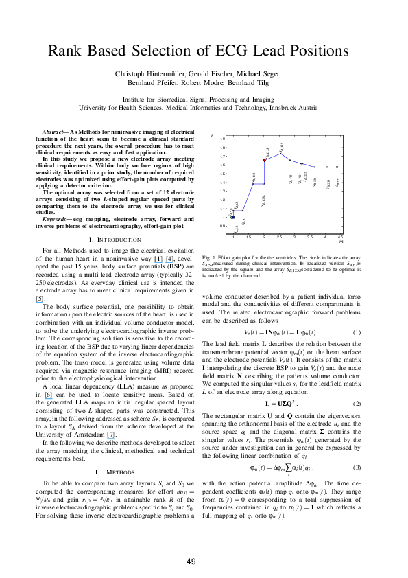 (PDF) Rank Based Selection of ECG Lead Positions | Robert Modre-Osprian ...