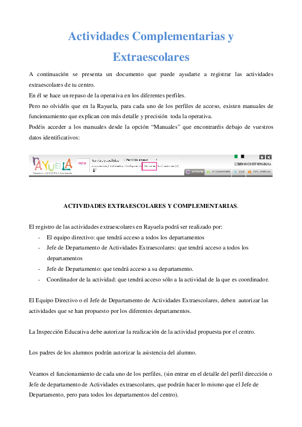 (PDF) Actividades Complementarias y Extraescolares