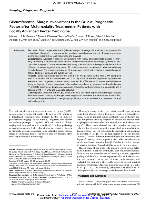 (PDF) Circumferential Margin Involvement Is the Crucial Prognostic ...
