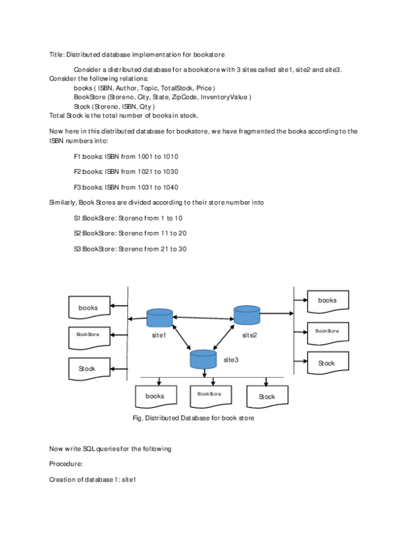 Pdf Distributed Database Implementation For Bookstore 