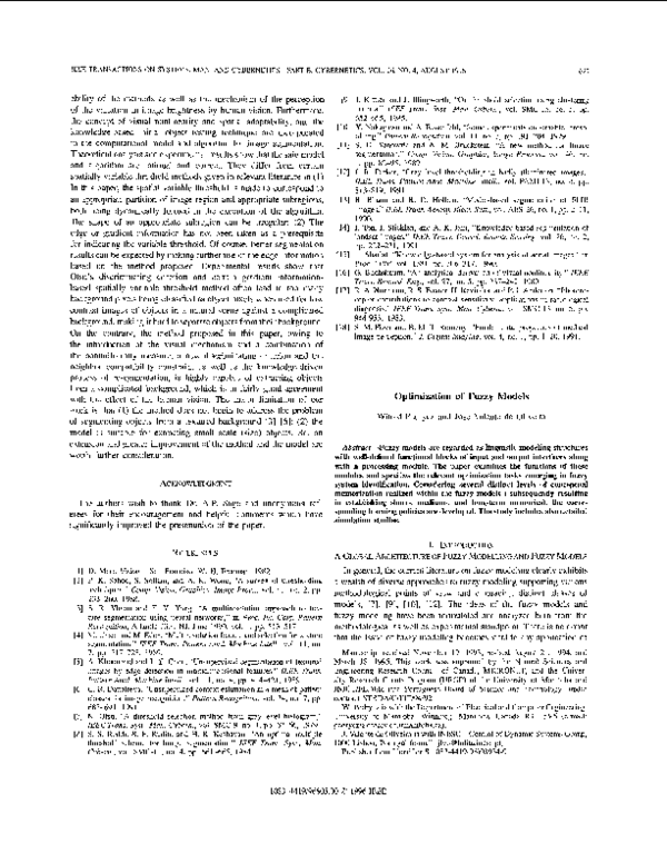 (PDF) Optimization of fuzzy models