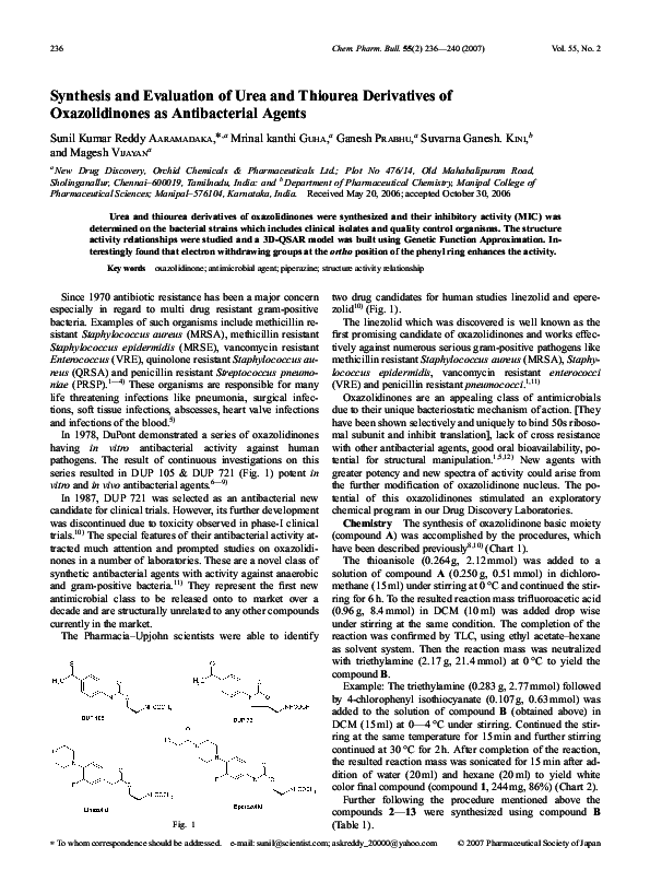 (PDF) Synthesis and Evaluation of Urea and Thiourea Derivatives of ...