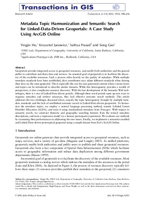 (PDF) Metadata topic harmonization and semantic search for Linked-Data-driven geoportals: a case ...