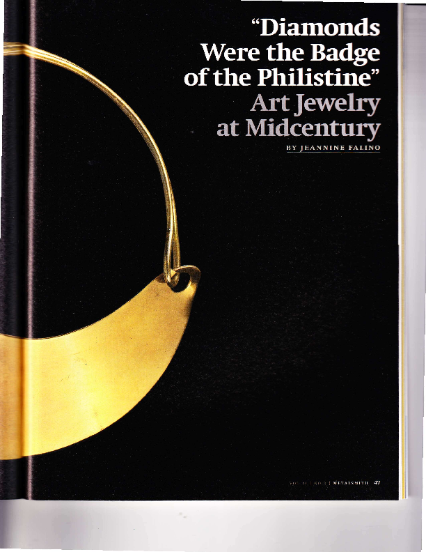 (PDF) "Diamonds Were the Badge of the Philistines, Art Jewelry at ...