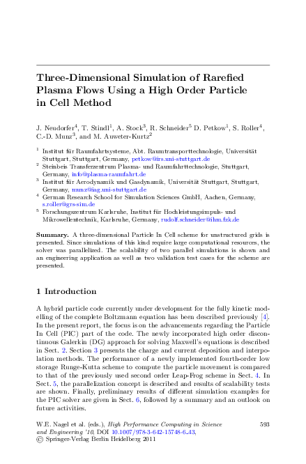 (PDF) Three-Dimensional Simulation of Rarefied Plasma Flows Using a High Order Particle in Cell ...