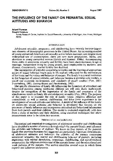 (PDF) The influence of the family on premarital sexual attitudes and behavior