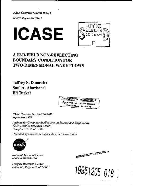 (PDF) A Far-Field Non-Reflecting Boundary Condition for Two-Dimensional Wake Flows
