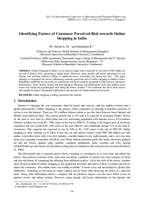 (PDF) Identifying Factors of Consumer Perceived Risk towards Online ...