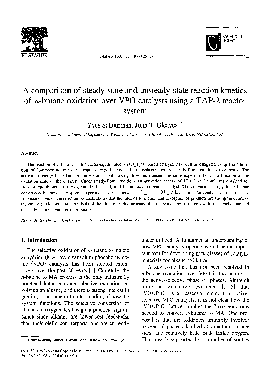 Pdf A Comparison Of Steady State And Unsteady State Reaction Kinetics
