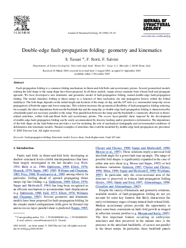 (PDF) Double-edge fault-propagation folding: geometry and kinematics